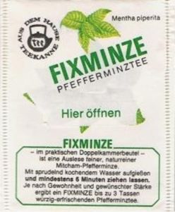 Tea Bag: Fixminze Pfefferminztee, dif bag (Teekanne, Austria ...
