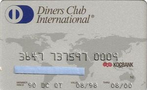 Bank Card: Diners Club International (Koçbank, Türkiye (Turkey)Col:TR ...