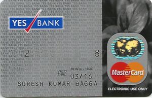 Tarjeta de Banco: MasterCard Debit Card (Yes Bank, IndiaCol:IN-MC-0001