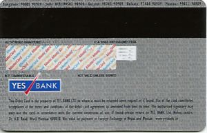 Bank Card: MasterCard Debit Card (Yes Bank, India, RepublicCol:IN-MC-0001