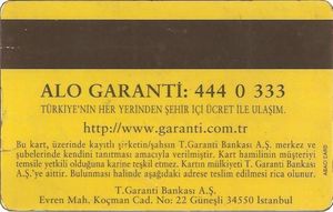 Bank Card: Garanti (Garanti Bankası, Türkiye (Turkey)Col:TR-GM-0020.01