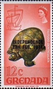 Stamp: Yellow-footed Tortoise (Testudo denticulata) (Grenada ...
