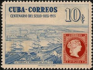 Stamp: View of the capital (Cuba) (100 years stamps of Spanish West ...