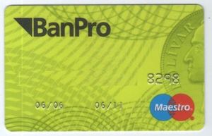Bank Card: BanPro (Banco Provivienda, VenezuelaCol:VE-MS-0455
