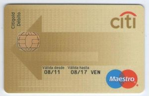 Bank Card: CITI - Citigold Débito (Citibank, VenezuelaCol:VE-MS-0456