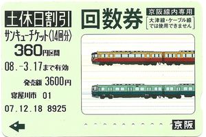 Transport Ticket: Keihan Electric Railway - 8000 & 6000 series EMU ...