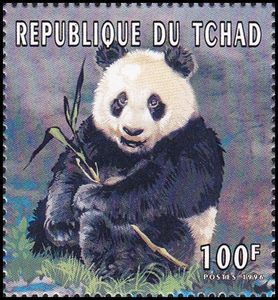 Stamp: Giant Panda (Ailuropoda melanoleuca) (Chad(Giant Pandas (1996 ...