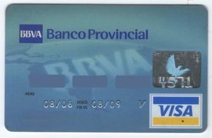 Bank Card: BBVA Banco Provincial (Banco Provincial, VenezuelaCol:VE-VI-0435
