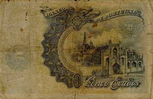 Banknote: 5 Escudos (Portugal(1920-1928 Chapa A, 1-3) Wor:P-120a.1