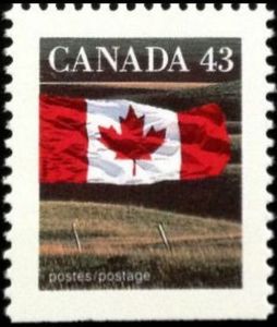 Stamp: Canadian Flag over Field (Canada(Definitives 1989-2005: Canadian ...