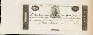 Banknote: 5 Pesos (Puerto Rico) (1815-1819 Issue) Wor:P-6
