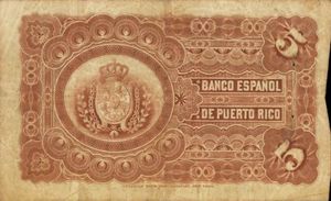 Banknote: 5 Pesos (Puerto Rico(1894-1897 Series D) Wor:P-26b