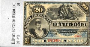 Banknote: 20 Pesos (Puerto Rico(1894-1897 Series D) Wor:P-28s