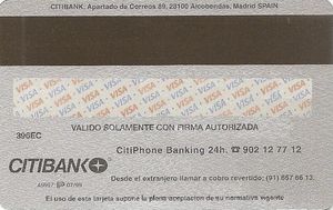 Bank Card: Citibank (Citibank, SpainCol:ES-VI-0435