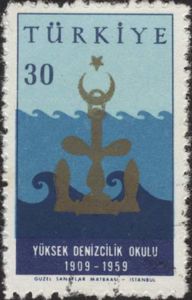 Stamp: Marine Symbols with Anchor (Türkiye (Turkey)(50th Anniversary of ...