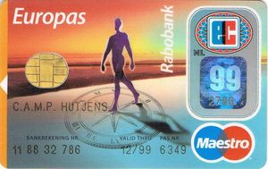 Bank Card: Maestro & Eurocheque"Europas" 4 (Rabobank, NetherlandsCol:NL ...