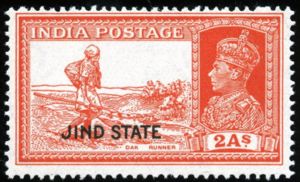 Stamp: Dak Runner (Jhind(King George VI Definitives) Mi:IN-JI 100,Sn:IN ...