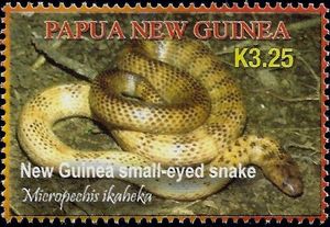 Stamp: New Guinea Small-eyed Snake (Micropechis ikaheka) (Papua New ...