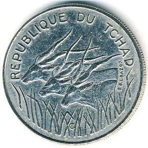 Coin: 100 CFA Francs (Chad(1970~Today - Circulation) WCC:km3