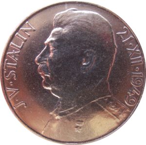 Coin: 50 Korun (70th birthday of Sovjet leader Joseph Stalin ...