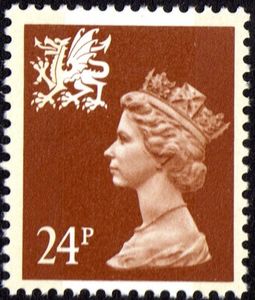 Stamp: Queen Elizabeth II - Wales - Machin Portrait - Type II (United ...