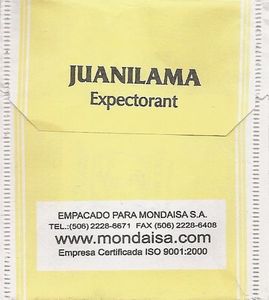 Tea Bag: Juanilama Expectorant, white stripe under flap (Mondaisa ...