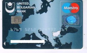 Bank Card: United Bulgarian Bank Maestro Europa Map - 0212 (United ...