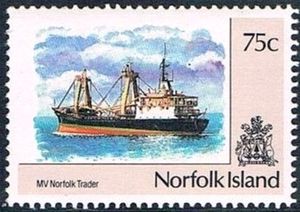 Stamp: "Norfolk Trader" (Freighter) (Norfolk Island(Ships) Mi:NF 508,Sn ...