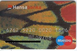 Bankpasje: Feathers (Hansabanka, LetlandCol:LV-MS-0050