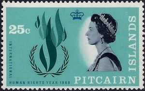 Stamp: Human Rights Emblem (Pitcairn Islands(Human Rights Year) Mi:PN ...