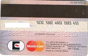 Bank Card: S Eurocard (Verbands-Sparkasse Wesel, Germany, Federal ...