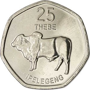 Moneda: 25 Thebe (Botswana(1976~Actualidad - Circulación (Pula)) WCC:km33