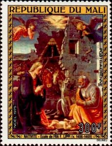 Марка: The Nativity (1465-70) by Fra Diamante (Filippo Lippi School ...