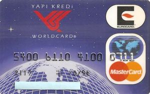 Bank Card: Yapi Kredi Worldcard (eurocard) (Yapi Kredi Bankasi, Türkiye ...