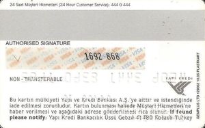 Bank Card: World Card (Yapi Kredi Bankasi, Turkey) Col:TR-VI-0058.02