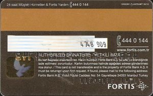 Bank Card: FORTIS WORLD [altın yıllar] (Fortis Bank, Turkey) Col:TR-VI-0068