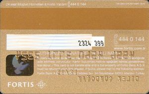 Bank Card: FORTIS WORLD [ Visa Gold ] (Fortis Bank, Turkey) Col:TR-VI-0069