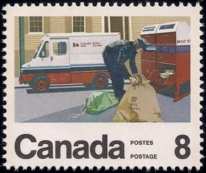 Stamp: Postman Collecting Mail (Canada(Centenary of Canadian Letter ...