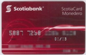 Bank Card: ScotiaCard Monedero (Scotiabank, MexicoCol:MX-GM-0059