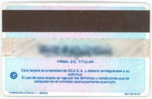 Tarjeta de Banco: OCA Card (Oca, UruguayCol:UY-GM-0006