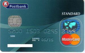 Bank Card: Postbank MasterCard Standard - 0411 (Postbank, BulgariaCol ...