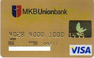 Cartões de bancos: MKB Unionbank Visa Gold - 0608 (MKB Unionbank, BulgáriaCol:BG-VI-0052