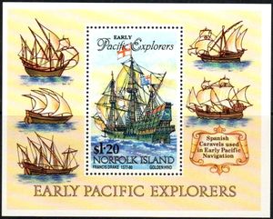 Stamp: Early Pacific Explorers (Norfolk Island(Early Pacific Explorers ...