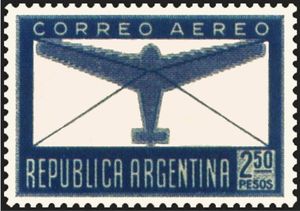Stamp: Plane and Letter (Argentina(Air Mail) Mi:AR 520,Sn:AR C52,Yt:AR ...