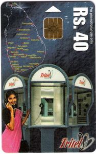 Phonecard: Lady and Phone Booth (Tritel, Sri Lanka(Chip Cards) Col:LK ...