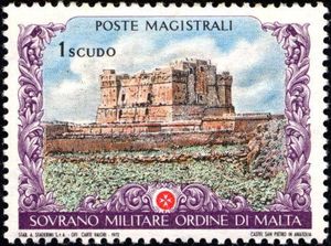 Stamp: St Lucian Tower in Malta (Malta, Sovereign Military Order of ...
