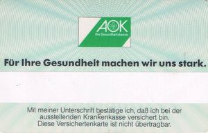 Functional Card: AOK - Die Gesundheitskasse - AOK Günzburg (Insurance ...