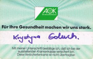 Functional Card: AOK - Die Gesundheitskasse (Insurance, Germany ...