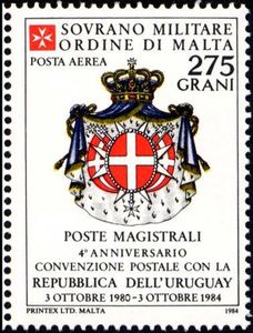 Stamp: Coat of arms of the SMOM (Malta, Sovereign Military Order of ...