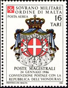 Stamp: Coat of arms of the SMOM (Malta, Sovereign Military Order of ...